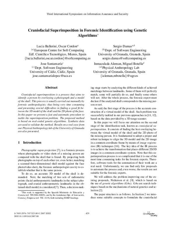 (PDF) Craniofacial Superimposition in Forensic Identification using ...