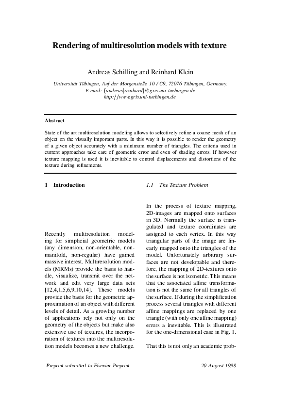 (PDF) Rendering of multiresolution models with texture