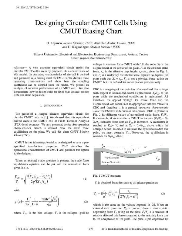 (PDF) Designing circular CMUT cells using CMUT biasing chart