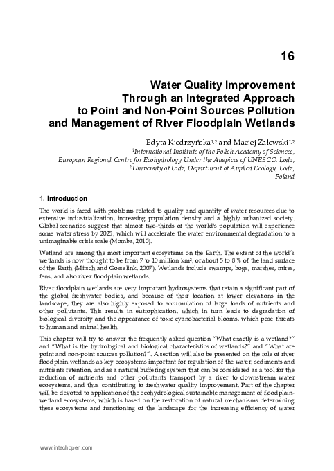 (PDF) Water Quality Improvement Through an Integrated Approach to Point ...