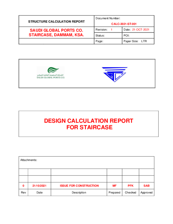 (PDF) DESIGN CALCULATION REPORT FOR STAIRCASE