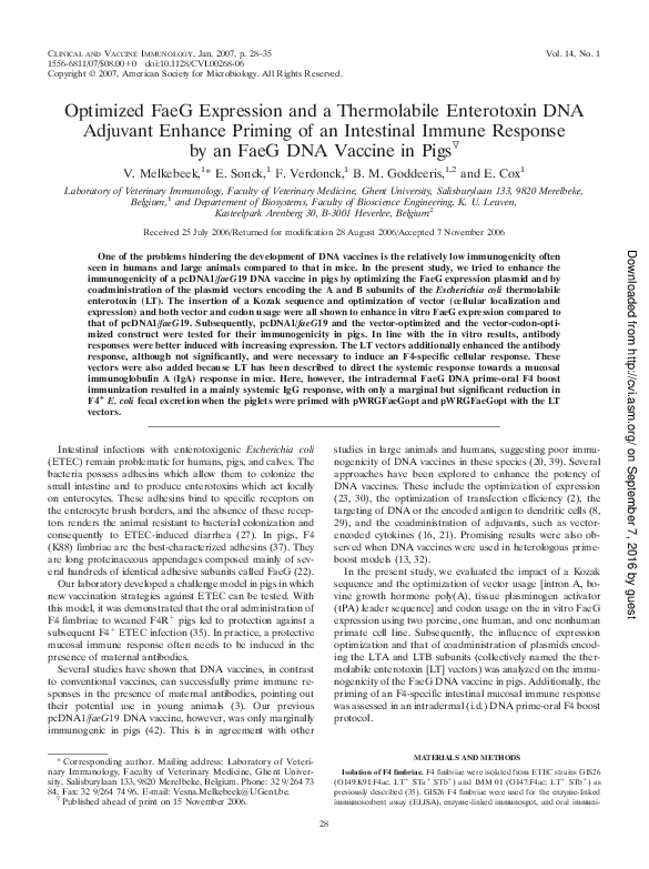 (PDF) Optimized FaeG Expression and a Thermolabile Enterotoxin DNA ...