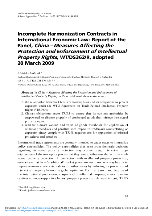 (PDF) Incomplete Harmonization Contracts in International Economic Law ...