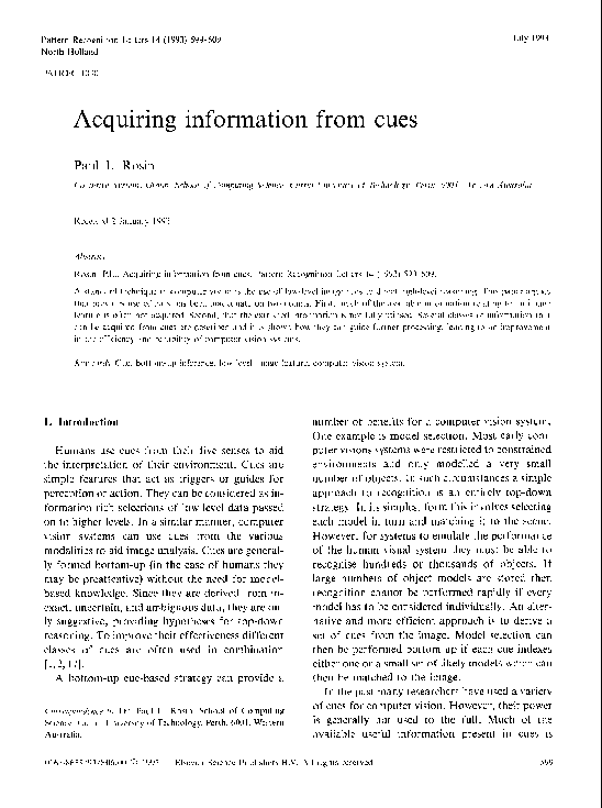 (PDF) Acquiring information from cues