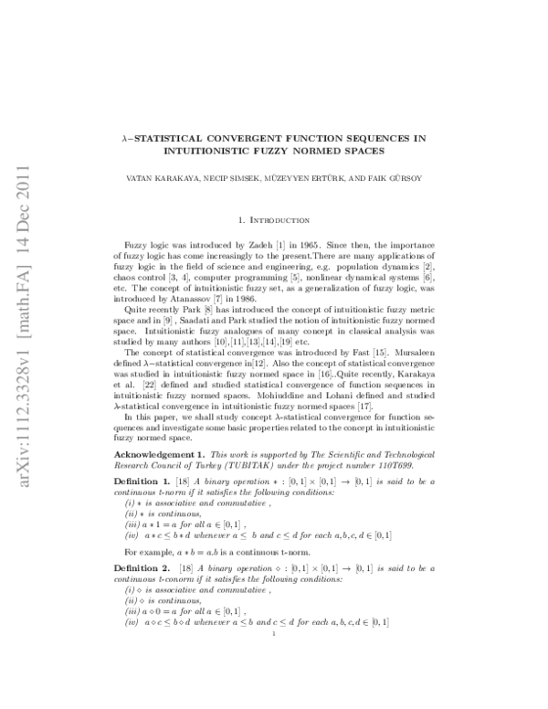 Pdf Lambda Statistical Convergent Function Sequences In
