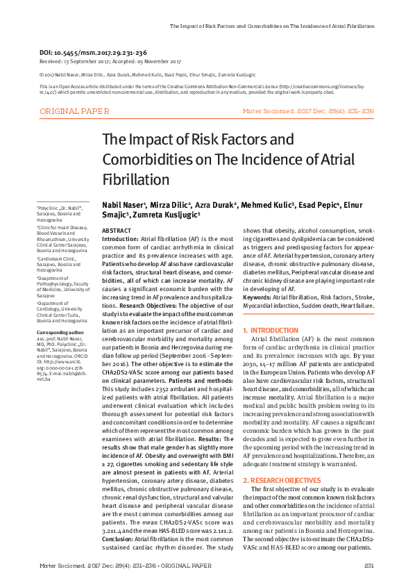 (PDF) The Impact of Risk Factors and Comorbidities on The Incidence of ...