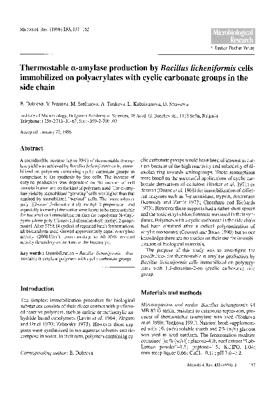 (PDF) Thermostable 1-amylase production by Bacillus licheniformis cells ...