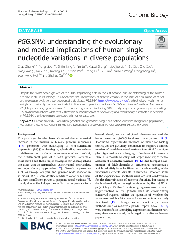 (PDF) PGG.SNV: understanding the evolutionary and medical implications ...