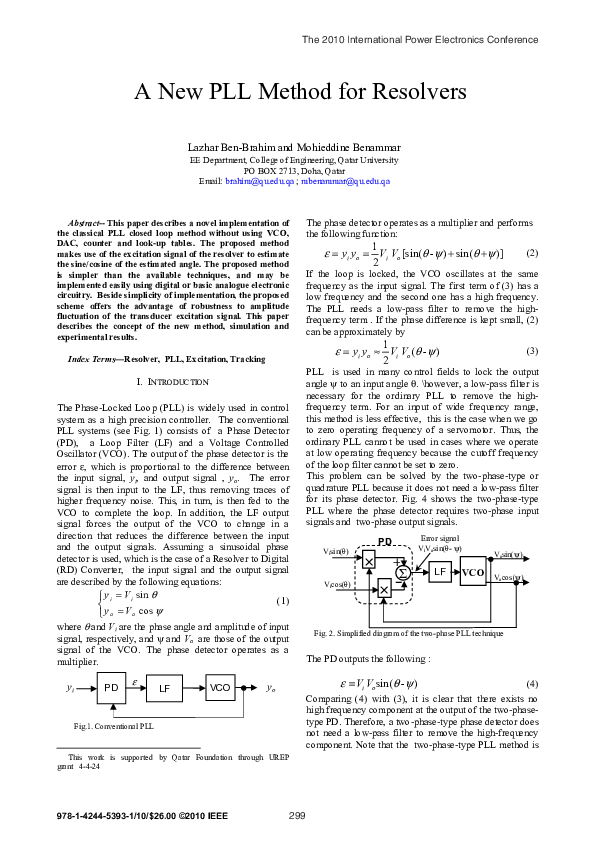 (PDF) A new PLL method for resolvers