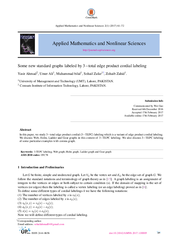(PDF) Some new standard graphs labeled by 3-total edge product cordial ...
