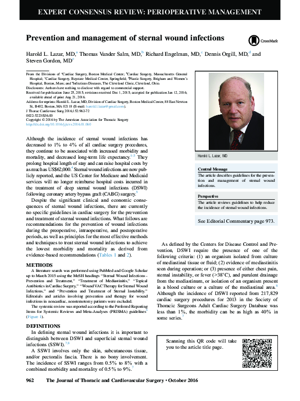 Sternal Wound Infection Prevention – LMXF