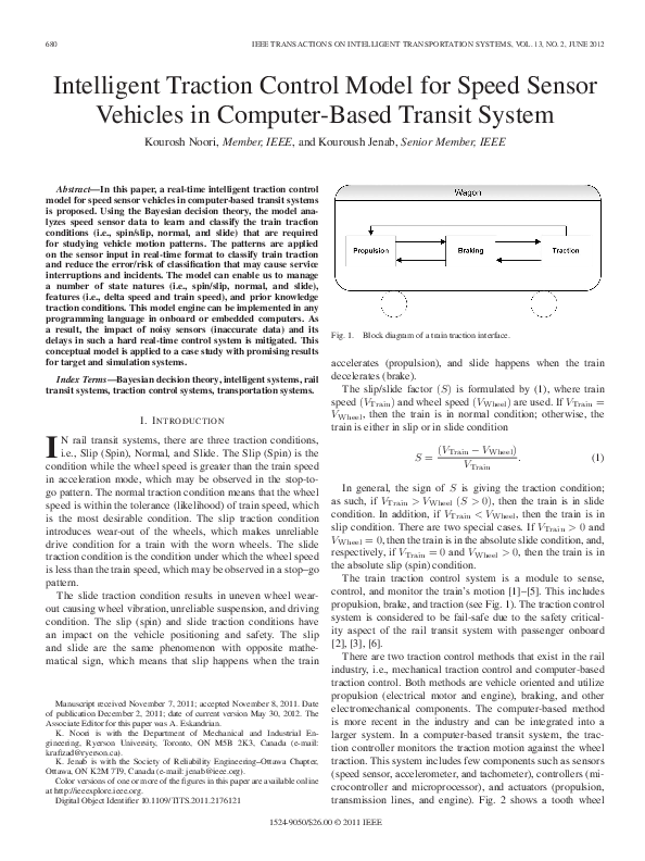 (PDF) Intelligent Traction Control Model for Speed Sensor Vehicles in ...