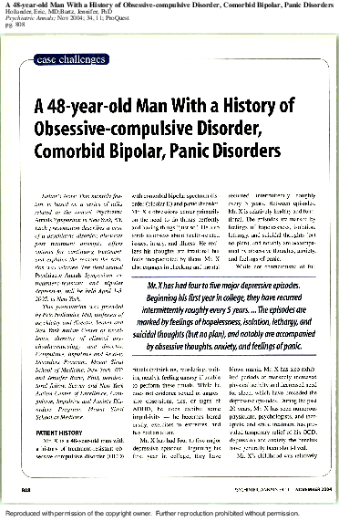 (PDF) A 48-year-old Man With a History of Obsessive-compulsive Disorder ...