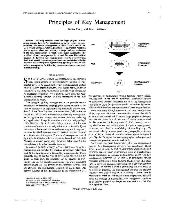 (PDF) Principles of key management