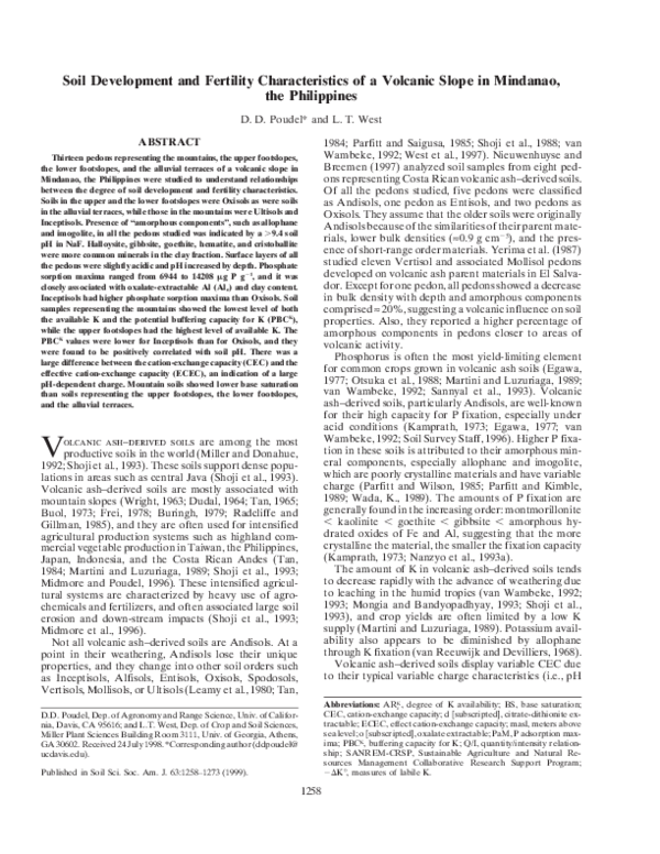 (PDF) Soil Development and Fertility Characteristics of a Volcanic ...