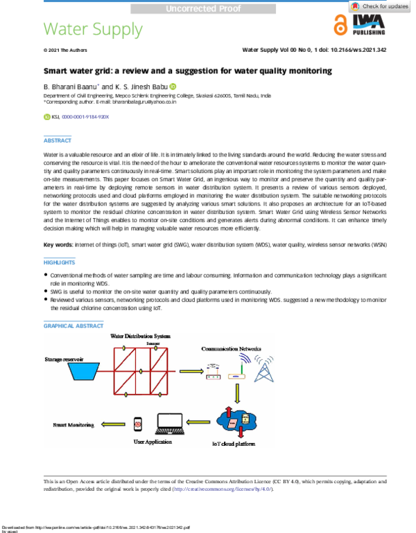 (PDF) Smart water grid: a review and a suggestion for water quality ...