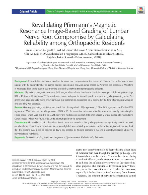(PDF) Revalidating Pfirrmann's Magnetic Resonance Image-Based Grading ...