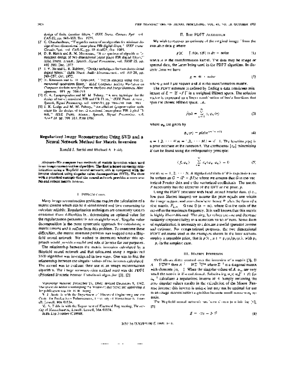 (PDF) Regularized image reconstruction using SVD and a neural network ...