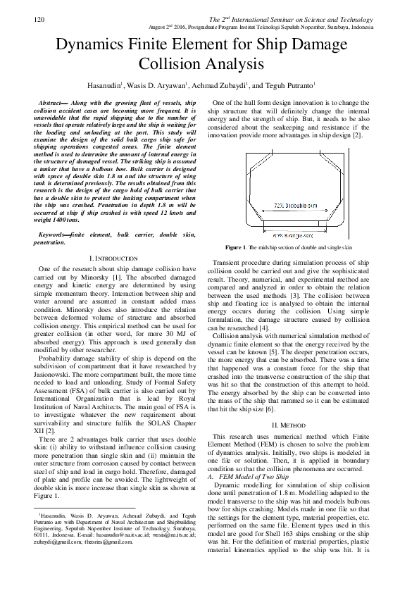(PDF) Dynamics Finite Element for Ship Damage Collision Analysis