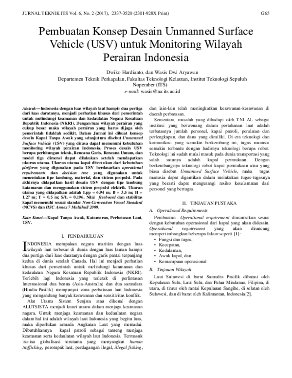 (PDF) Pembuatan Konsep Desain Unmanned Surface Vehicle (USV) untuk ...