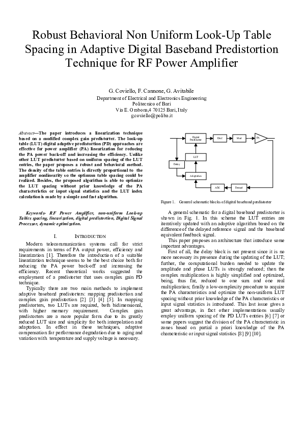 (PDF) Robust behavioral non uniform look-up table spacing in adaptive digital baseband ...