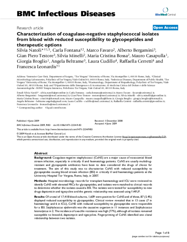 (PDF) Characterization of coagulase-negative staphylococcal isolates ...