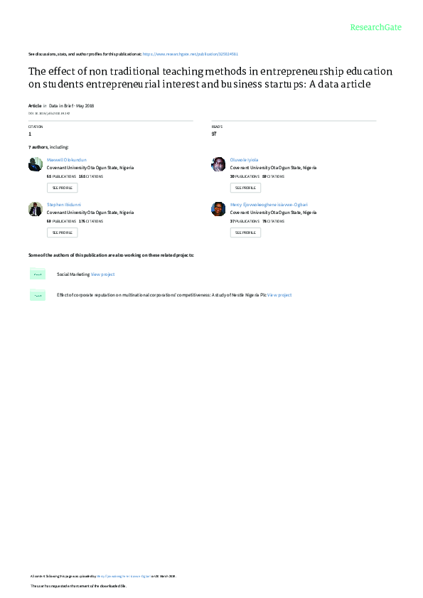 (PDF) The effect of non traditional teaching methods in ...