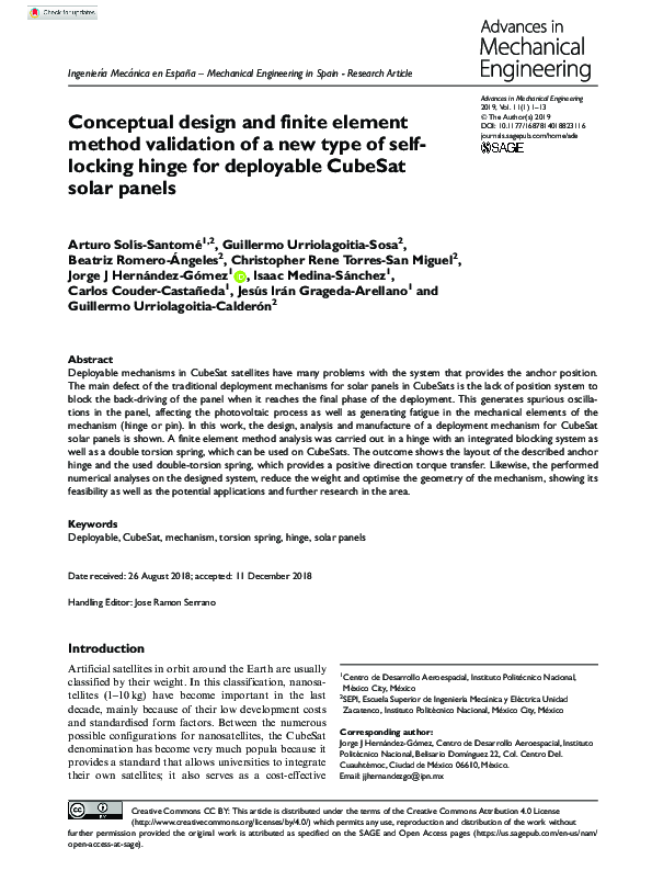 Pdf Conceptual Design And Finite Element Method Validation Of A New