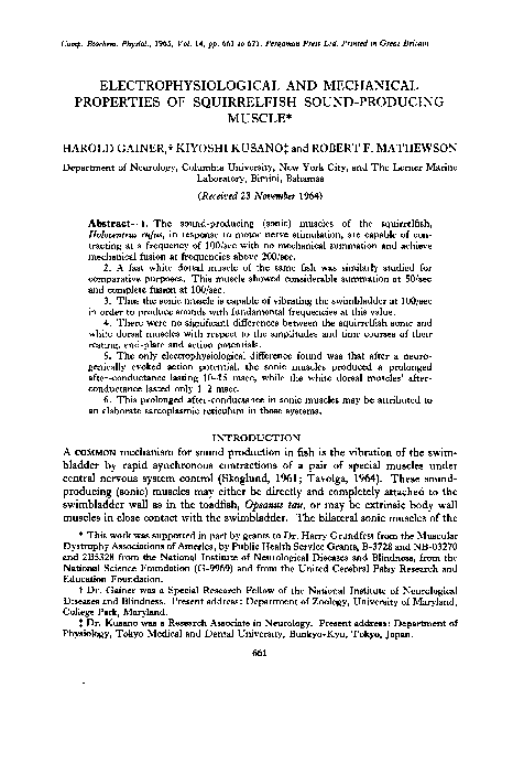 (PDF) Electrophysiological and Mechanical Properties of Squirrelfish ...