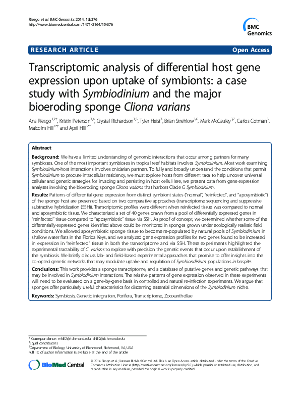 (PDF) Transcriptomic analysis of differential host gene expression upon ...