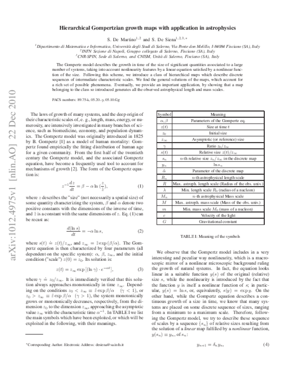 (PDF) Hierarchical Gompertzian Growth Maps With Application In Astrophysics