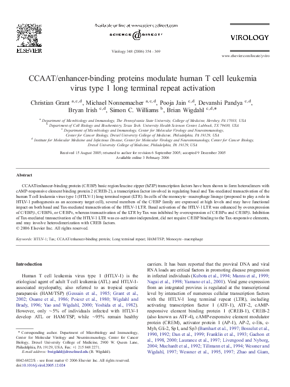 (PDF) CCAAT/enhancer-binding proteins modulate human T cell leukemia ...