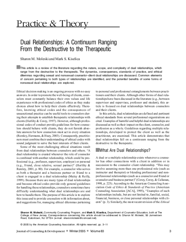 (PDF) Dual Relationships: A Continuum Ranging From the Destructive to ...
