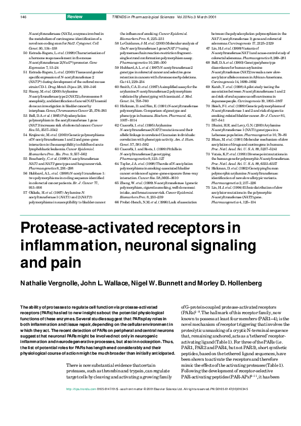 Protease-activated receptors in inflammation, neuronal signaling and pain