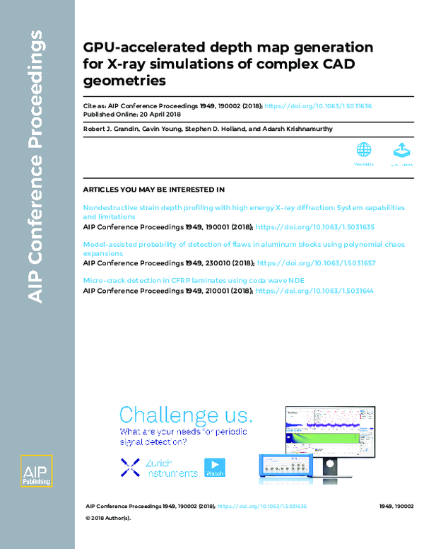 (PDF) GPU-accelerated depth map generation for X-ray simulations of ...