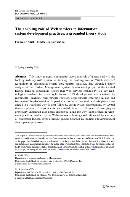 (PDF) The enabling role of Web services in information system ...
