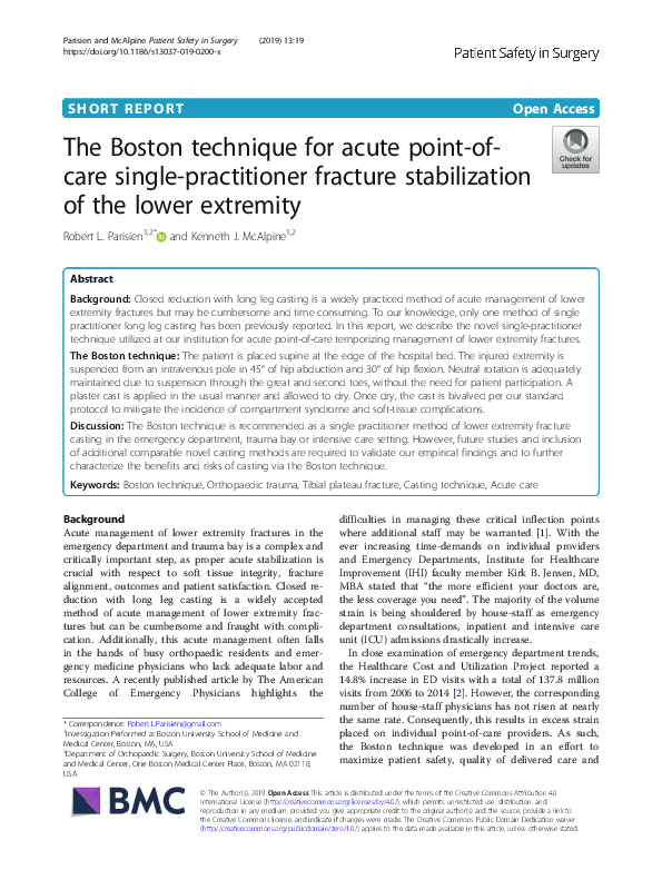 (PDF) The Boston technique for acute point-of-care single-practitioner ...