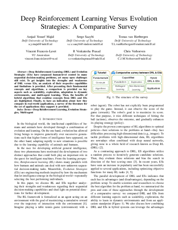 (PDF) Deep Reinforcement Learning Versus Evolution Strategies: A ...