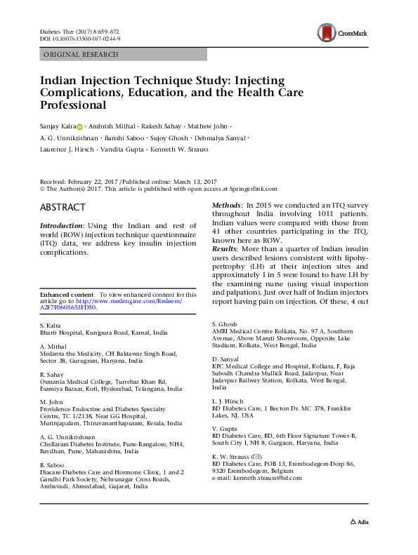(PDF) Indian Injection Technique Study: Injecting Complications ...