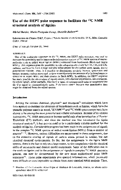 (PDF) Use of the DEPT pulse sequence to facilitate the 13C NMR ...