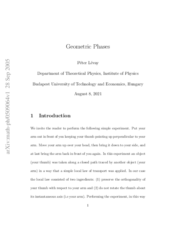 (PDF) Geometric Phases