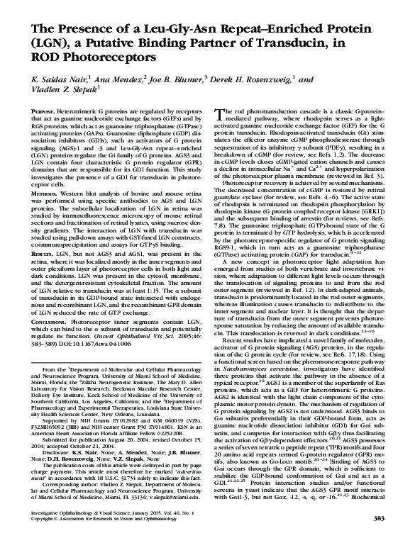 (PDF) The Presence of a Leu-Gly-Asn Repeat Enriched Protein (LGN), a ...