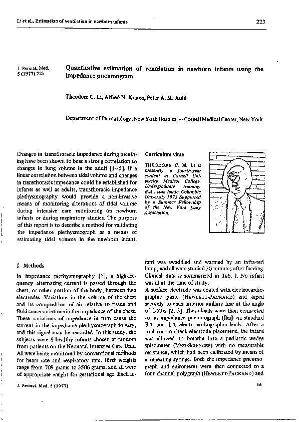 (PDF) Quantitative estimation of ventilation in newborn infants using ...
