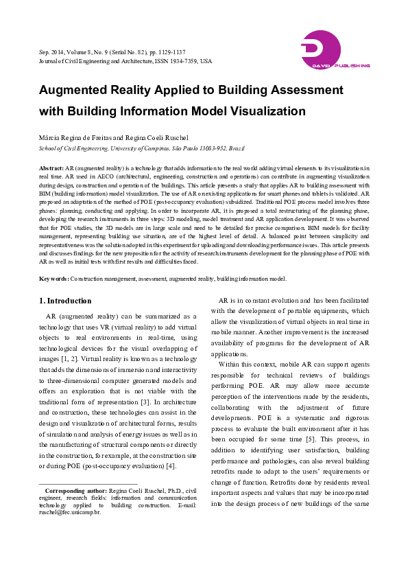 (PDF) Augmented Reality Applied to Building Assessment with Building ...