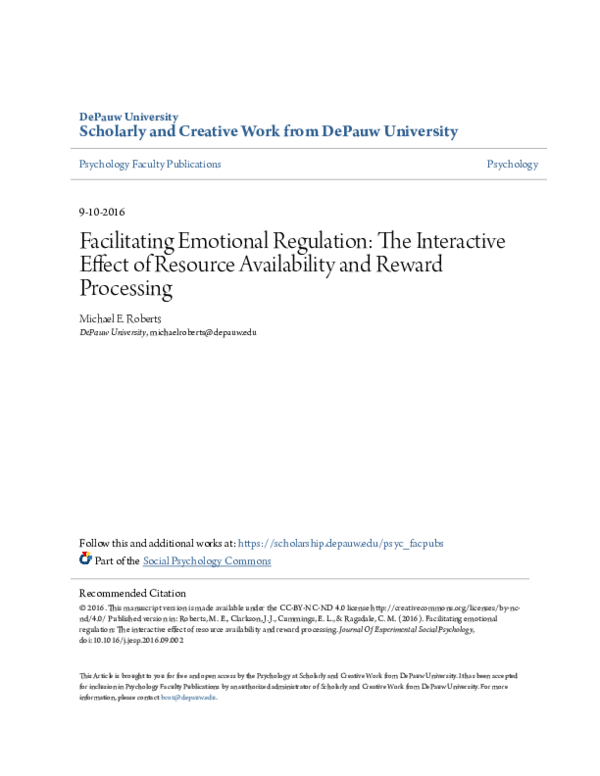 (PDF) Facilitating emotional regulation: The interactive effect of ...