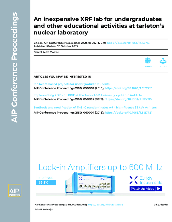 (PDF) An inexpensive XRF lab for undergraduates and other educational ...