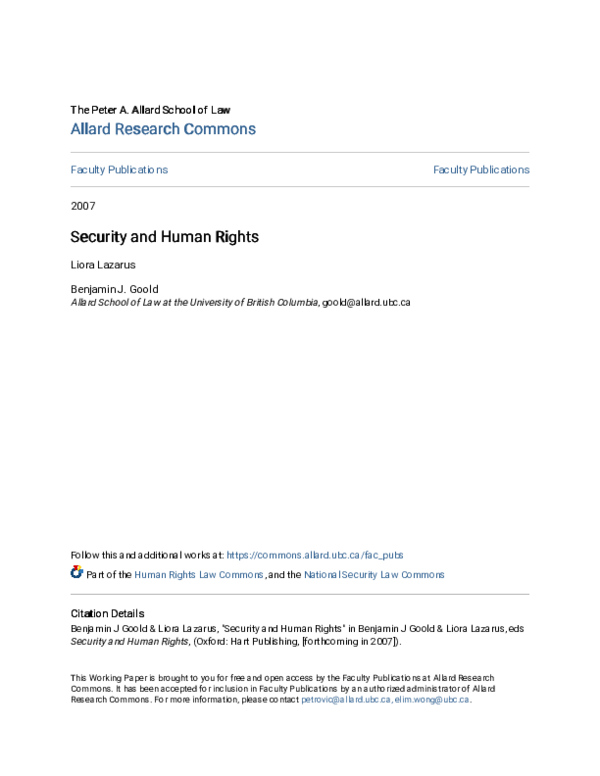 (PDF) Security and human rights