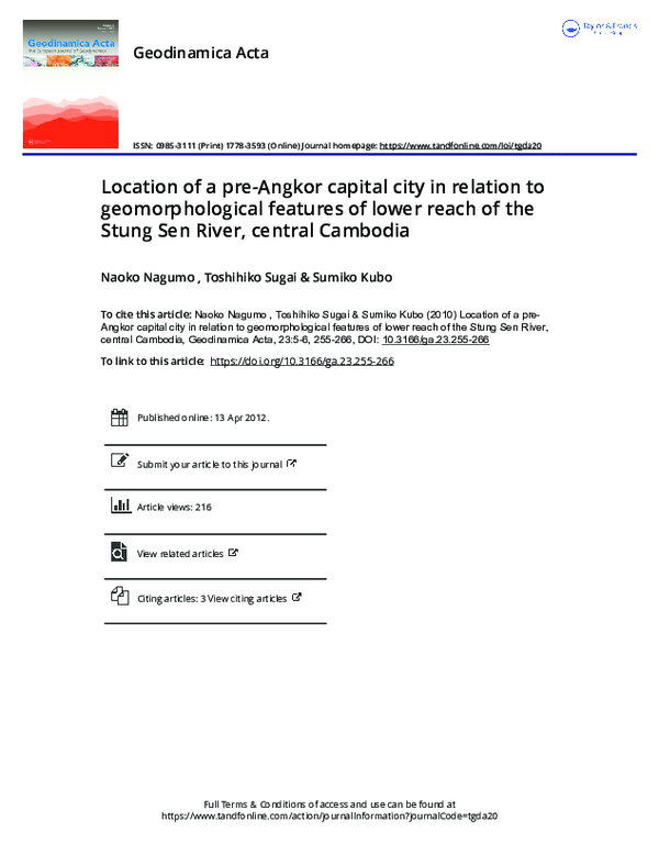 (PDF) Location of a pre-Angkor capital city in relation to ...
