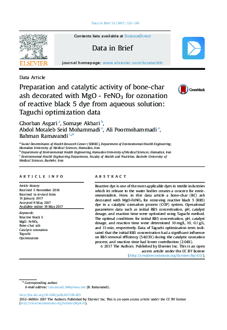 (PDF) Preparation and catalytic activity of bone-char ash decorated with MgO - FeNO3 for ...