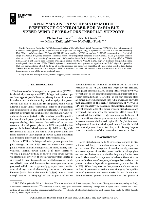 (PDF) Analysis And Synthesis Of Model Reference Controller For Variable ...